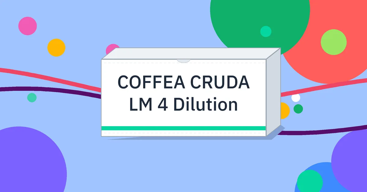 Symbolbild: Packung mit der Aufschrift COFFEA CRUDA LM 4 Dilution (PZN 12830793) – Verfügbarkeit und Bezug in Apotheken in Frankfurt am Main