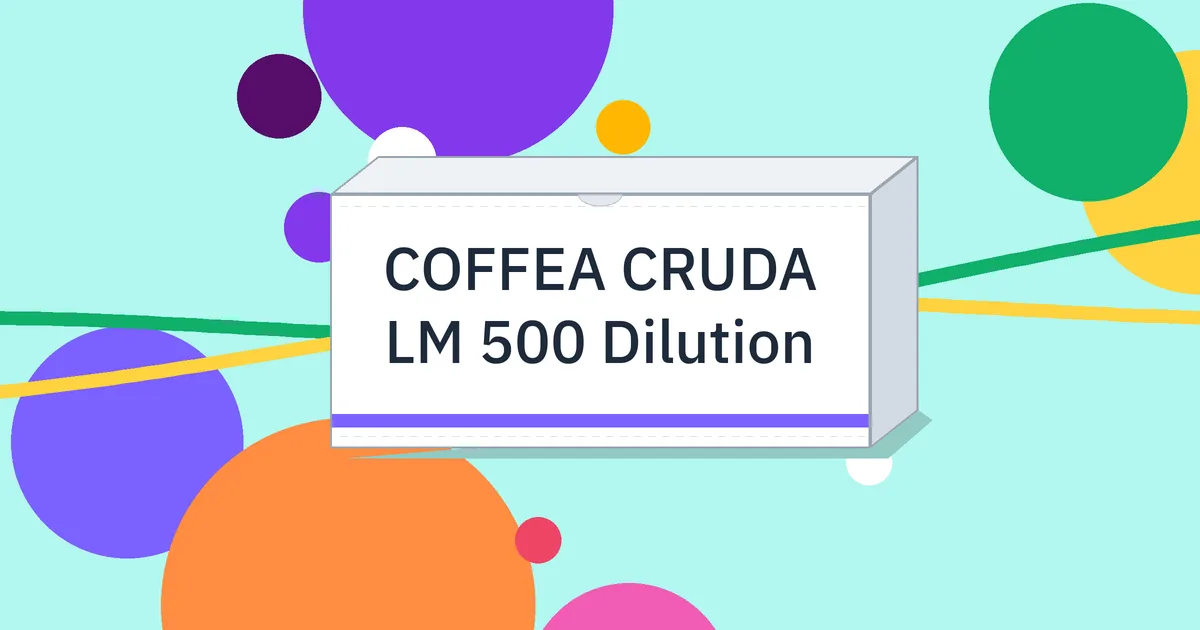 Symbolbild: Packung mit der Aufschrift COFFEA CRUDA LM 500 Dilution (PZN 13693223) – Verfügbarkeit und Bezug in Apotheken in Frankfurt am Main