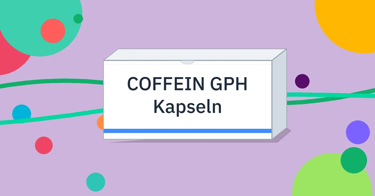 Symbolbild: Packung mit der Aufschrift COFFEIN GPH Kapseln (PZN 06447736) – Verfügbarkeit und Bezug in Apotheken in Frankfurt am Main