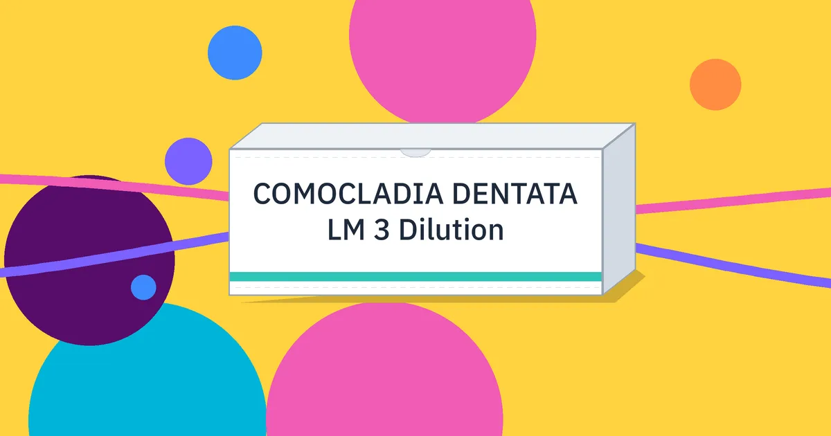 Symbolbild: Packung mit der Aufschrift COMOCLADIA DENTATA LM 3 Dilution (PZN 13449115) – Verfügbarkeit und Bezug in Apotheken in Frankfurt am Main