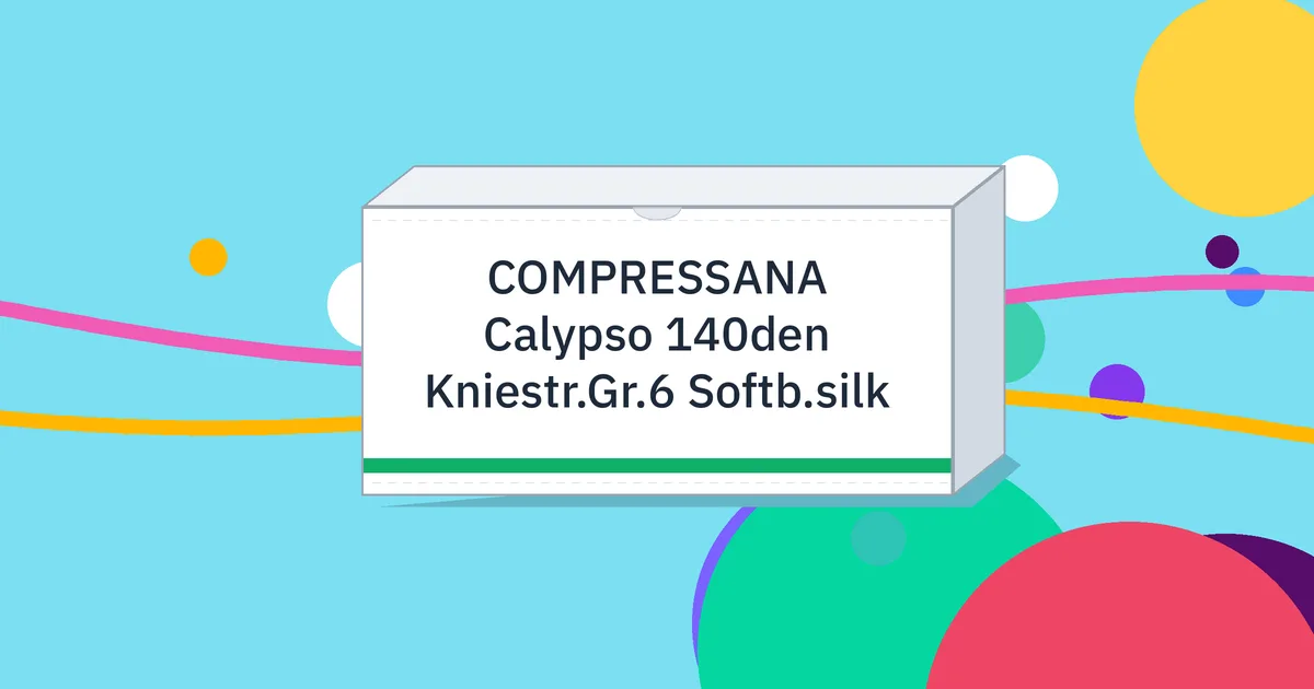 Symbolbild: Packung mit der Aufschrift COMPRESSANA Calypso 140den Kniestr.Gr.6 Softb.silk (PZN 01880902) – Verfügbarkeit und Bezug in Apotheken in Frankfurt am Main