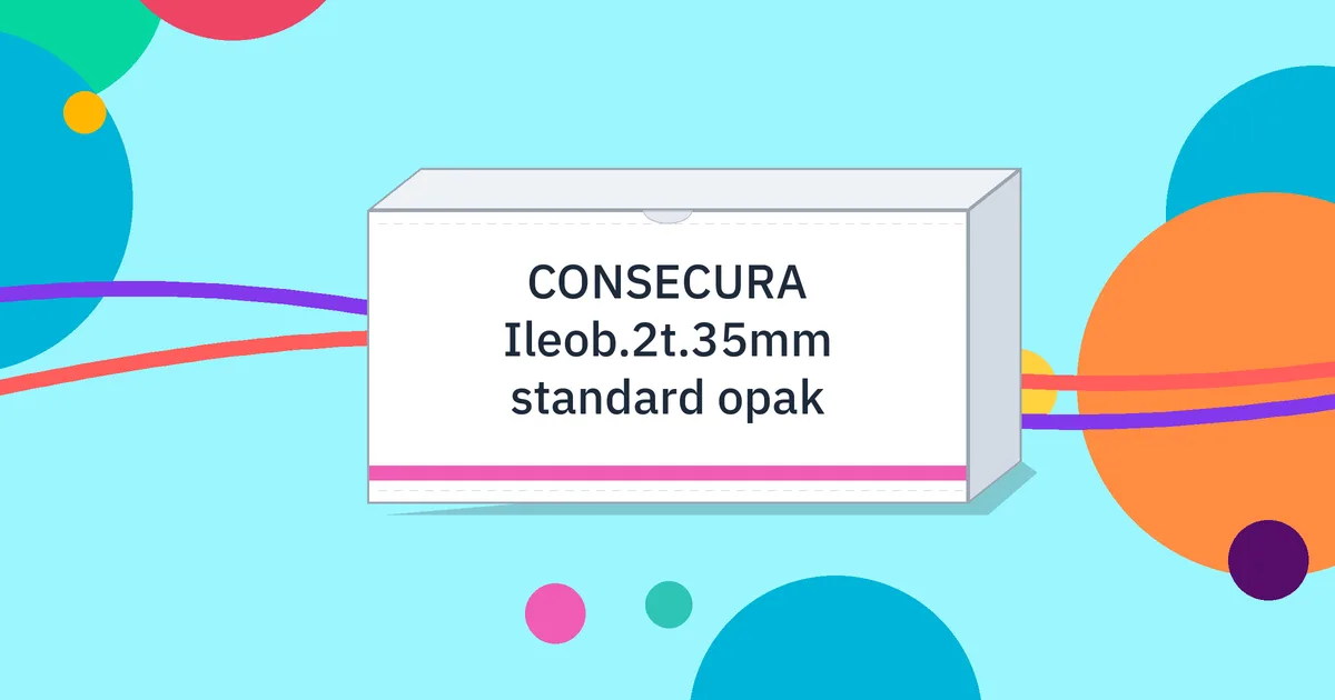 Symbolbild: Packung mit der Aufschrift CONSECURA Ileob.2t.35mm standard opak (PZN 00569579) – Verfügbarkeit und Bezug in Apotheken in Frankfurt am Main