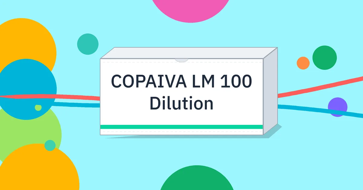 Symbolbild: Packung mit der Aufschrift COPAIVA LM 100 Dilution (PZN 13451365) – Verfügbarkeit und Bezug in Apotheken in Frankfurt am Main