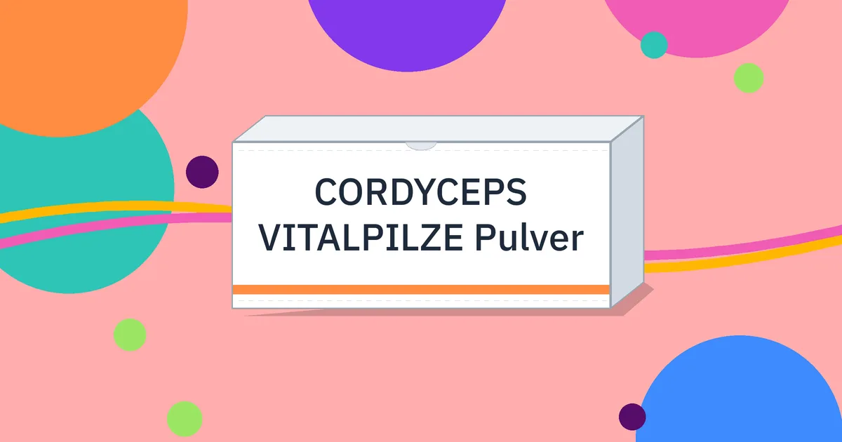 Symbolbild: Packung mit der Aufschrift CORDYCEPS VITALPILZE Pulver (PZN 09509248) – Verfügbarkeit und Bezug in Apotheken in Frankfurt am Main
