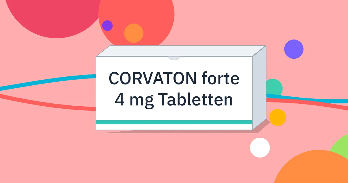 Symbolbild: Packung mit der Aufschrift CORVATON forte 4 mg Tabletten (PZN 08705349) – Verfügbarkeit und Bezug in Apotheken in Frankfurt am Main
