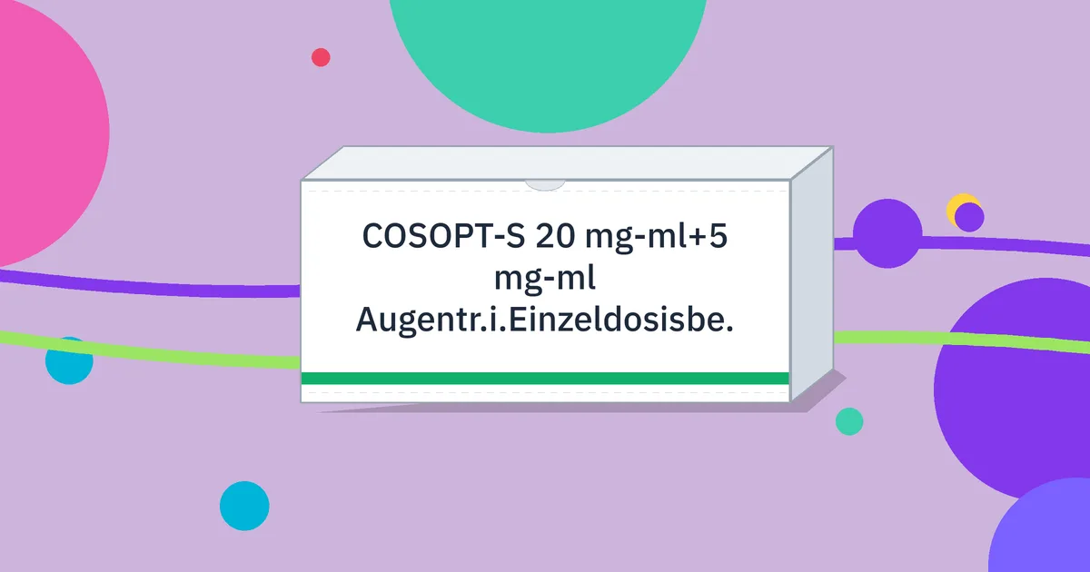 Symbolbild: Packung mit der Aufschrift COSOPT-S 20 mg-ml+5 mg-ml Augentr.i.Einzeldosisbe. (PZN 06964466) – Verfügbarkeit und Bezug in Apotheken in Frankfurt am Main