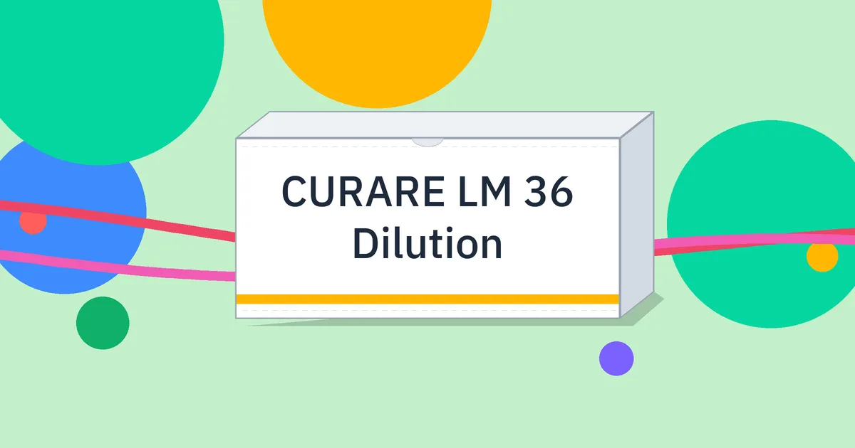 Symbolbild: Packung mit der Aufschrift CURARE LM 36 Dilution (PZN 12839736) – Verfügbarkeit und Bezug in Apotheken in Frankfurt am Main