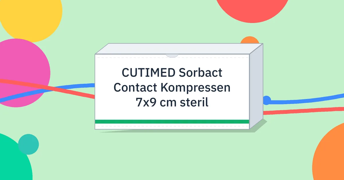 Symbolbild: Packung mit der Aufschrift CUTIMED Sorbact Contact Kompressen 7x9 cm steril (PZN 20845030) – Verfügbarkeit und Bezug in Apotheken in Frankfurt am Main