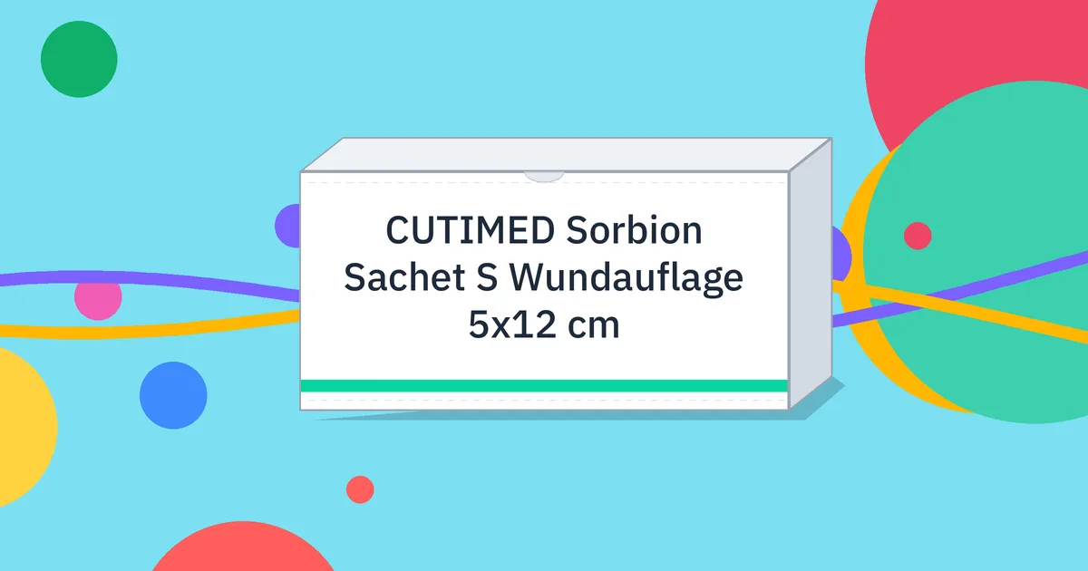 Symbolbild: Packung mit der Aufschrift CUTIMED Sorbion Sachet S Wundauflage 5x12 cm (PZN 11361356) – Verfügbarkeit und Bezug in Apotheken in Frankfurt am Main