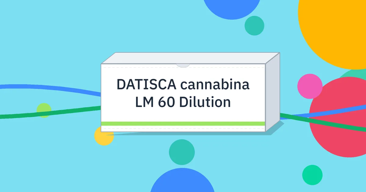 Symbolbild: Packung mit der Aufschrift DATISCA cannabina LM 60 Dilution (PZN 13462156) – Verfügbarkeit und Bezug in Apotheken in Frankfurt am Main