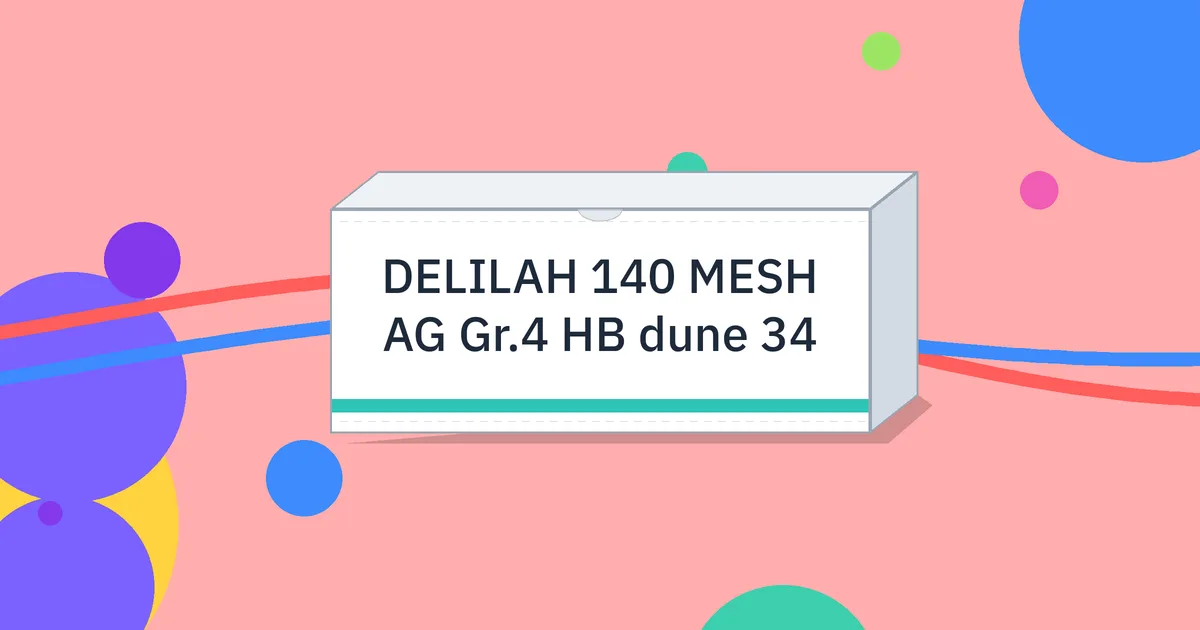 Symbolbild: Packung mit der Aufschrift DELILAH 140 MESH AG Gr.4 HB dune 34 (PZN 13849694) – Verfügbarkeit und Bezug in Apotheken in Frankfurt am Main