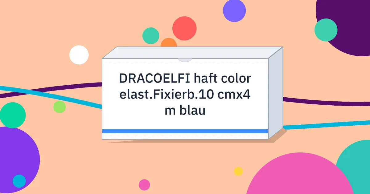 Symbolbild: Packung mit der Aufschrift DRACOELFI haft color elast.Fixierb.10 cmx4 m blau (PZN 09780258) – Verfügbarkeit und Bezug in Apotheken in Frankfurt am Main