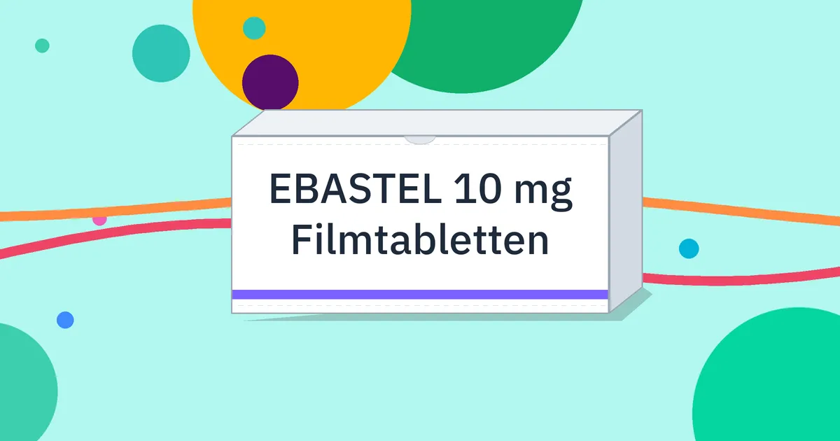 Symbolbild: Packung mit der Aufschrift EBASTEL 10 mg Filmtabletten (PZN 02950869) – Verfügbarkeit und Bezug in Apotheken in Frankfurt am Main