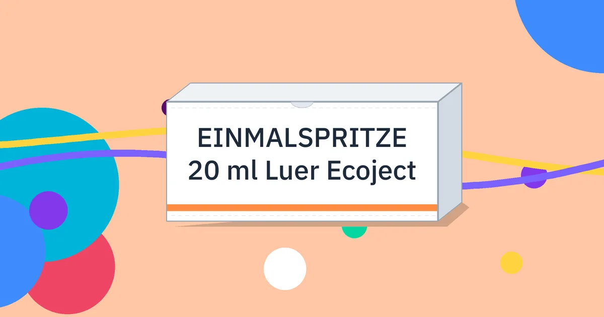 Symbolbild: Packung mit der Aufschrift EINMALSPRITZE 20 ml Luer Ecoject (PZN 00211777) – Verfügbarkeit und Bezug in Apotheken in Frankfurt am Main