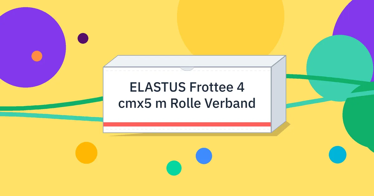 Symbolbild: Packung mit der Aufschrift ELASTUS Frottee 4 cmx5 m Rolle Verband (PZN 00749867) – Verfügbarkeit und Bezug in Apotheken in Frankfurt am Main