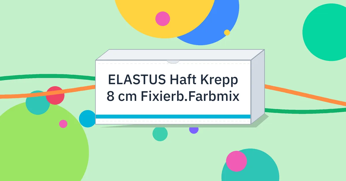 Symbolbild: Packung mit der Aufschrift ELASTUS Haft Krepp 8 cm Fixierb.Farbmix (PZN 06684005) – Verfügbarkeit und Bezug in Apotheken in Frankfurt am Main
