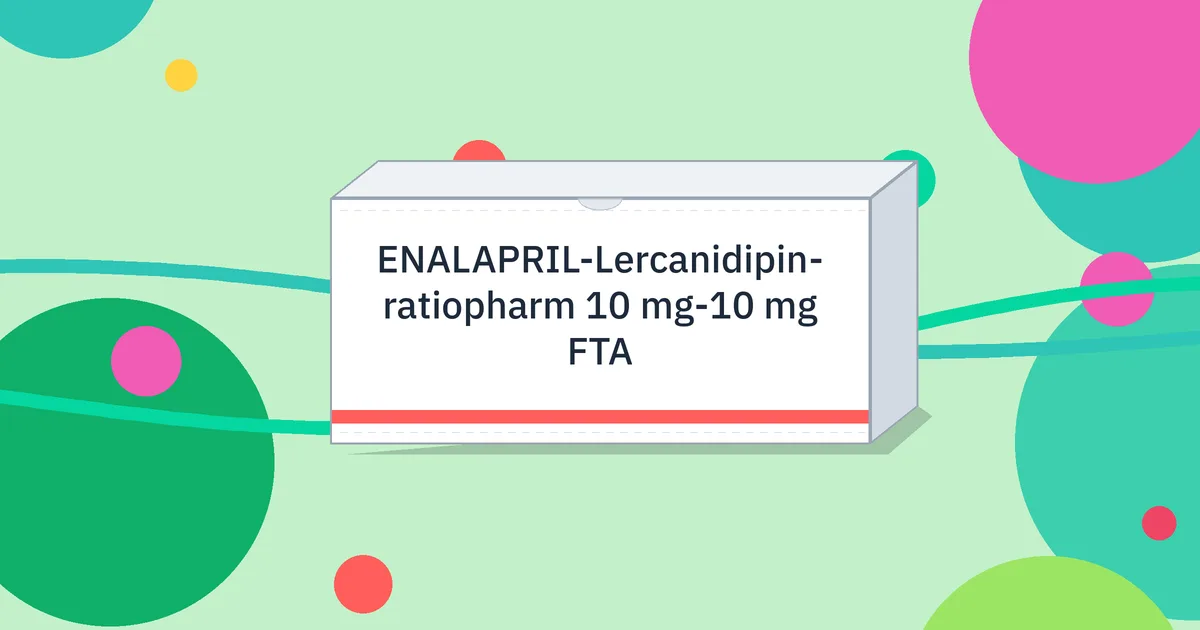 Symbolbild: Packung mit der Aufschrift ENALAPRIL-Lercanidipin-ratiopharm 10 mg-10 mg FTA (PZN 12343308) – Verfügbarkeit und Bezug in Apotheken in Frankfurt am Main