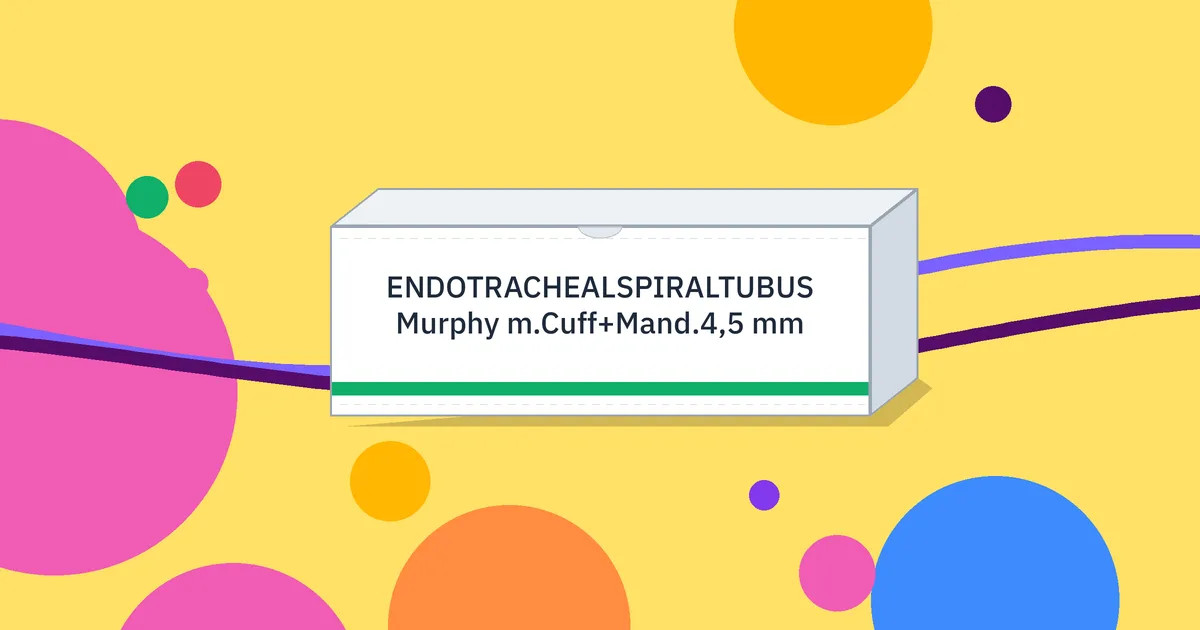 Symbolbild: Packung mit der Aufschrift ENDOTRACHEALSPIRALTUBUS Murphy m.Cuff+Mand.4,5 mm (PZN 05464365) – Verfügbarkeit und Bezug in Apotheken in Frankfurt am Main