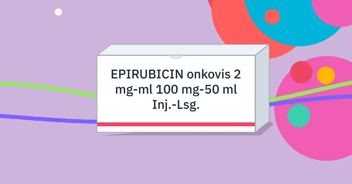 Symbolbild: Packung mit der Aufschrift EPIRUBICIN onkovis 2 mg-ml 100 mg-50 ml Inj.-Lsg. (PZN 06847909) – Verfügbarkeit und Bezug in Apotheken in Frankfurt am Main