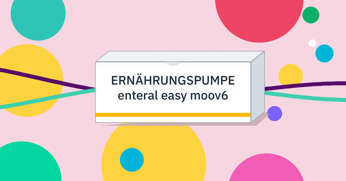 Symbolbild: Packung mit der Aufschrift ERNÄHRUNGSPUMPE enteral easy moov6 (PZN 13765856) – Verfügbarkeit und Bezug in Apotheken in Frankfurt am Main