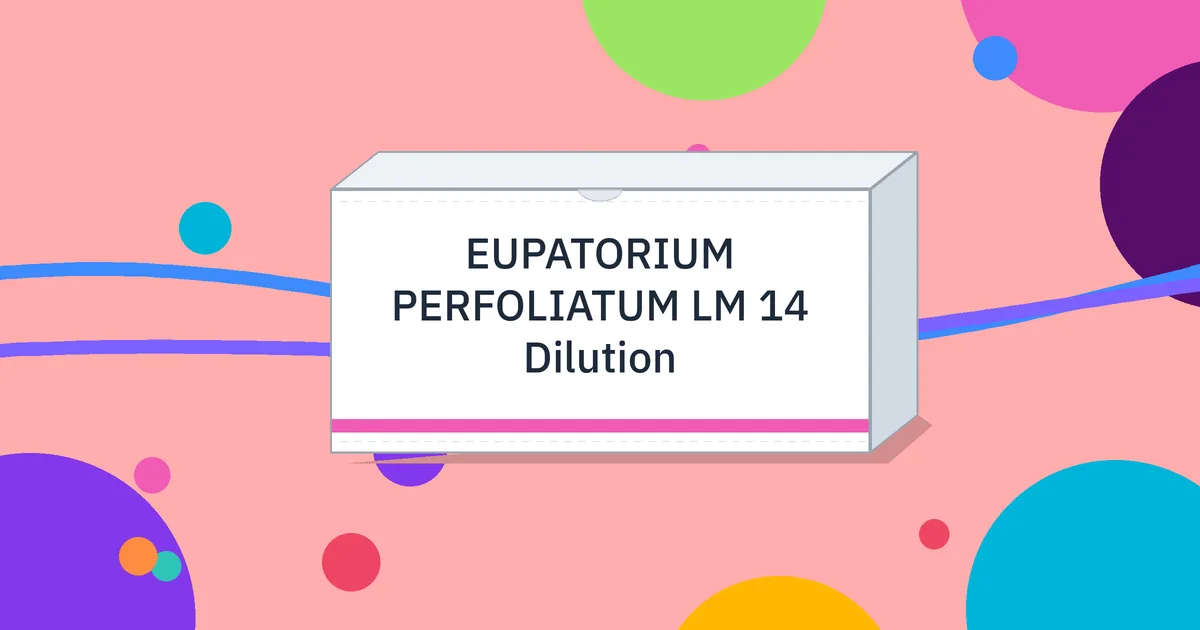 Symbolbild: Packung mit der Aufschrift EUPATORIUM PERFOLIATUM LM 14 Dilution (PZN 12846239) – Verfügbarkeit und Bezug in Apotheken in Frankfurt am Main