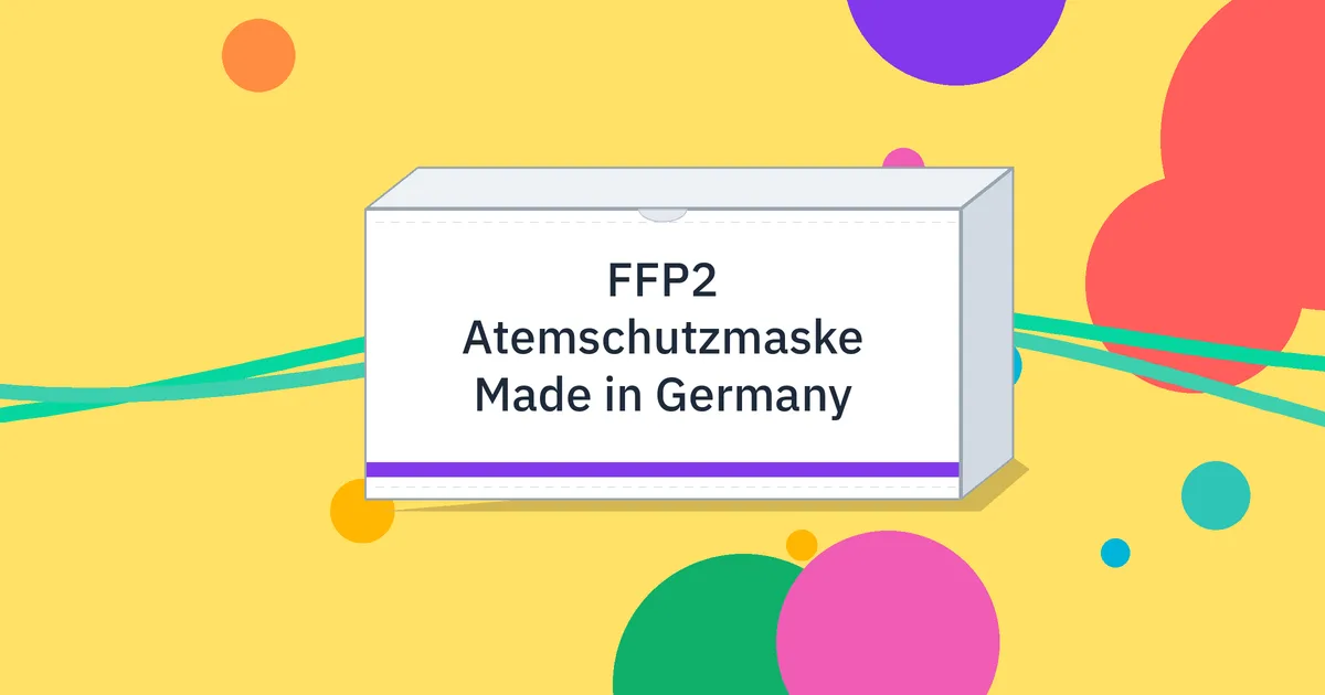 Symbolbild: Packung mit der Aufschrift FFP2 Atemschutzmaske Made in Germany (PZN 18244033) – Verfügbarkeit und Bezug in Apotheken in Frankfurt am Main
