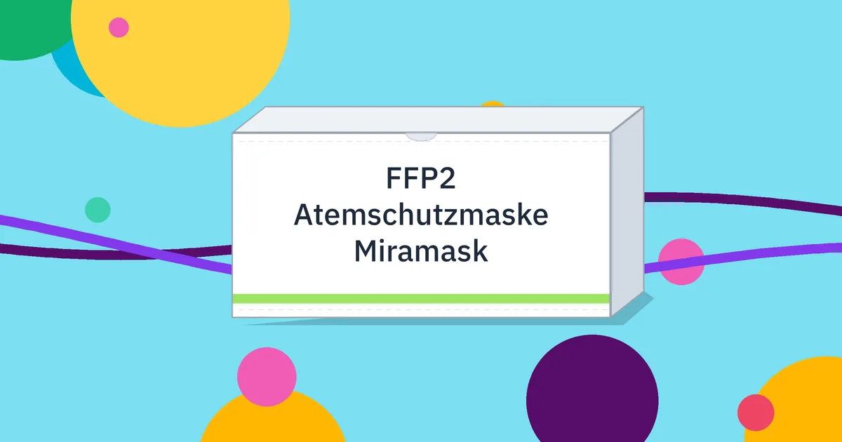 Symbolbild: Packung mit der Aufschrift FFP2 Atemschutzmaske Miramask (PZN 17167879) – Verfügbarkeit und Bezug in Apotheken in Frankfurt am Main