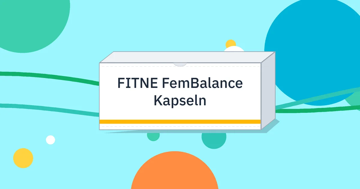 Symbolbild: Packung mit der Aufschrift FITNE FemBalance Kapseln (PZN 18494801) – Verfügbarkeit und Bezug in Apotheken in Frankfurt am Main