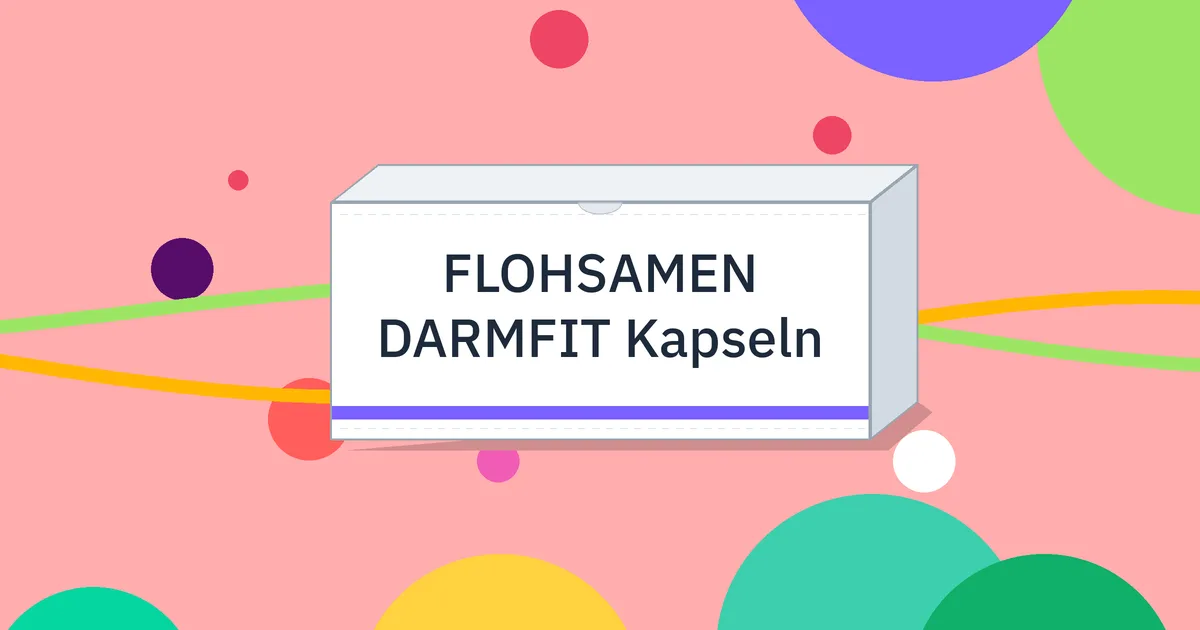Symbolbild: Packung mit der Aufschrift FLOHSAMEN DARMFIT Kapseln (PZN 16945642) – Verfügbarkeit und Bezug in Apotheken in Frankfurt am Main