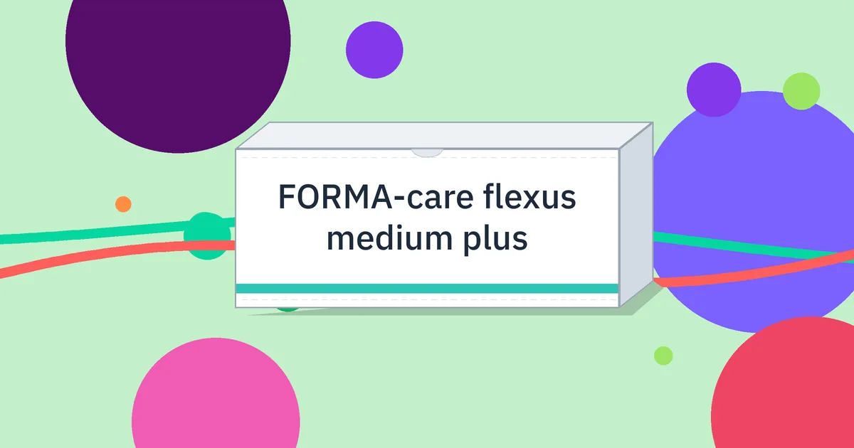 Symbolbild: Packung mit der Aufschrift FORMA-care flexus medium plus (PZN 04794126) – Verfügbarkeit und Bezug in Apotheken in Frankfurt am Main