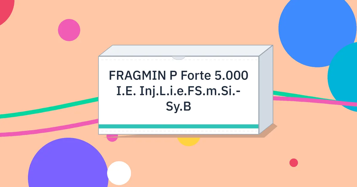 Symbolbild: Packung mit der Aufschrift FRAGMIN P Forte 5.000 I.E. Inj.L.i.e.FS.m.Si.-Sy.B (PZN 10174988) – Verfügbarkeit und Bezug in Apotheken in Frankfurt am Main