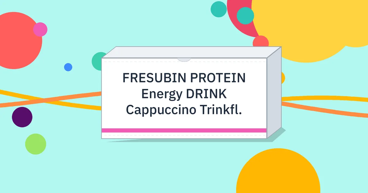 Symbolbild: Packung mit der Aufschrift FRESUBIN PROTEIN Energy DRINK Cappuccino Trinkfl. (PZN 20191410) – Verfügbarkeit und Bezug in Apotheken in Frankfurt am Main