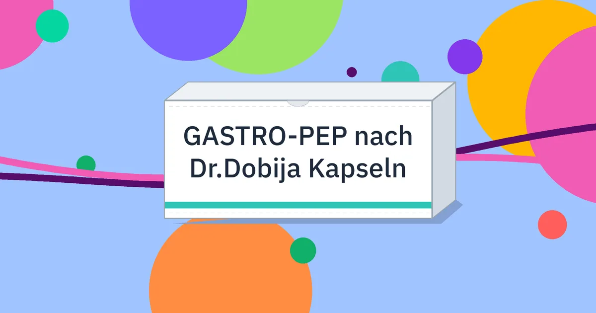 Symbolbild: Packung mit der Aufschrift GASTRO-PEP nach Dr.Dobija Kapseln (PZN 19458368) – Verfügbarkeit und Bezug in Apotheken in Frankfurt am Main