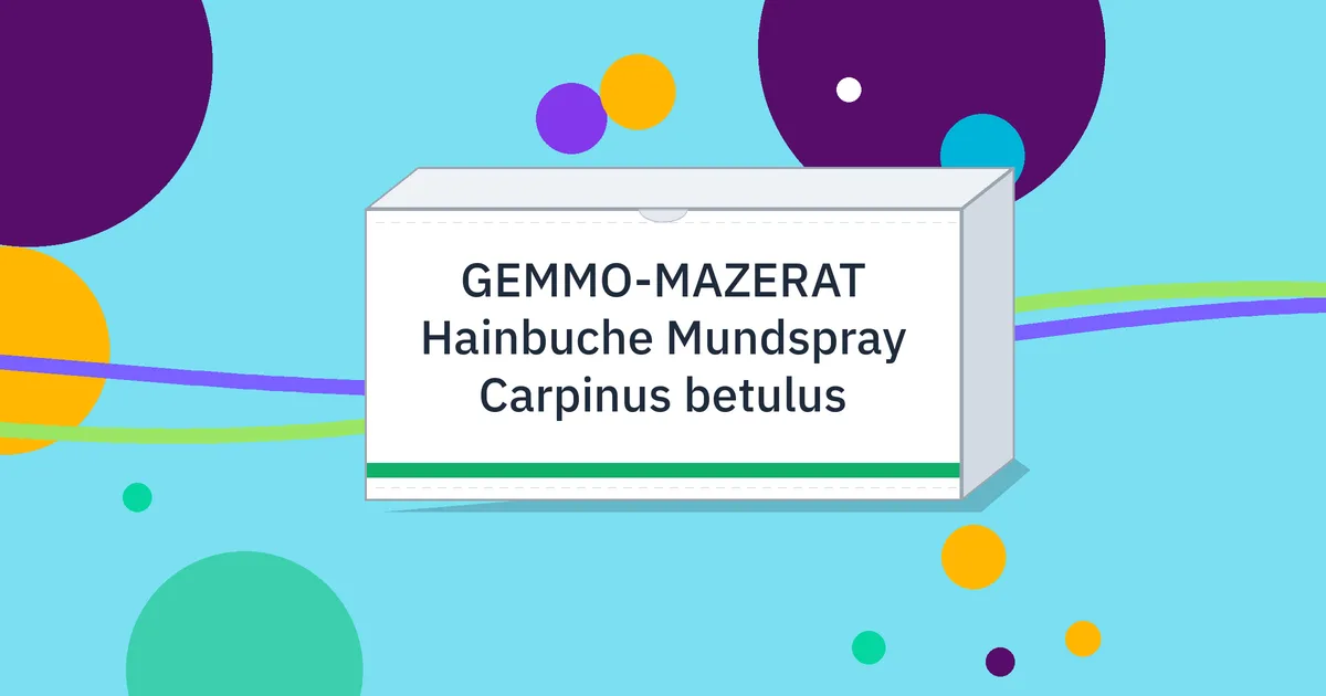 Symbolbild: Packung mit der Aufschrift GEMMO-MAZERAT Hainbuche Mundspray Carpinus betulus (PZN 19842380) – Verfügbarkeit und Bezug in Apotheken in Frankfurt am Main