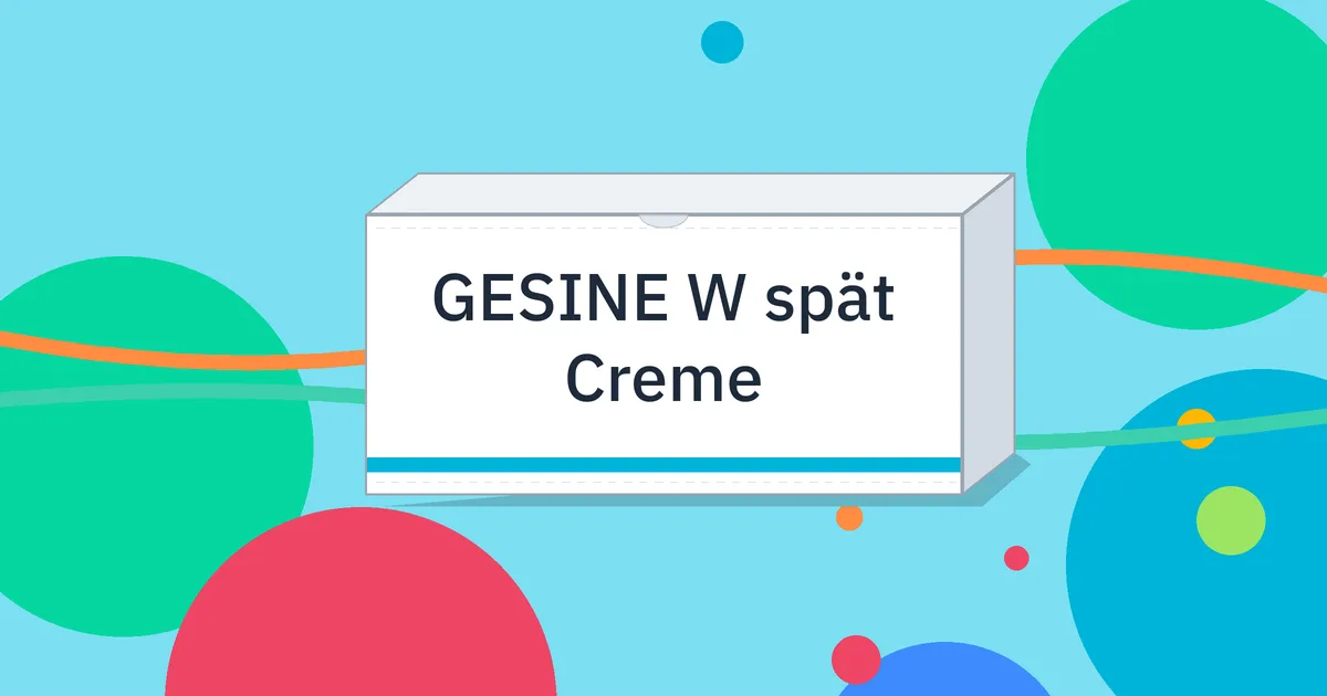 Symbolbild: Packung mit der Aufschrift GESINE W spät Creme (PZN 08463768) – Verfügbarkeit und Bezug in Apotheken in Frankfurt am Main