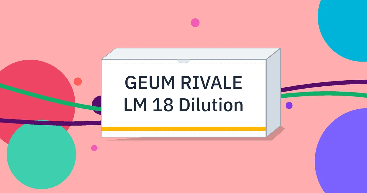 Symbolbild: Packung mit der Aufschrift GEUM RIVALE LM 18 Dilution (PZN 13542889) – Verfügbarkeit und Bezug in Apotheken in Frankfurt am Main