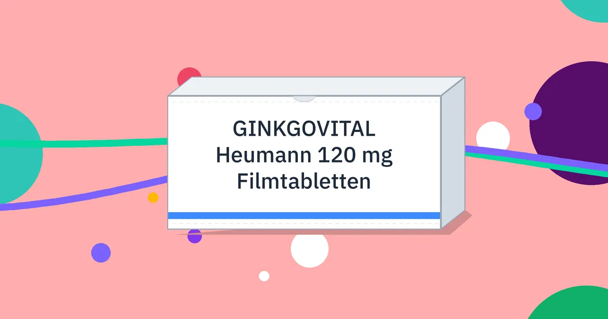 Symbolbild: Packung mit der Aufschrift GINKGOVITAL Heumann 120 mg Filmtabletten (PZN 11526248) – Verfügbarkeit und Bezug in Apotheken in Frankfurt am Main