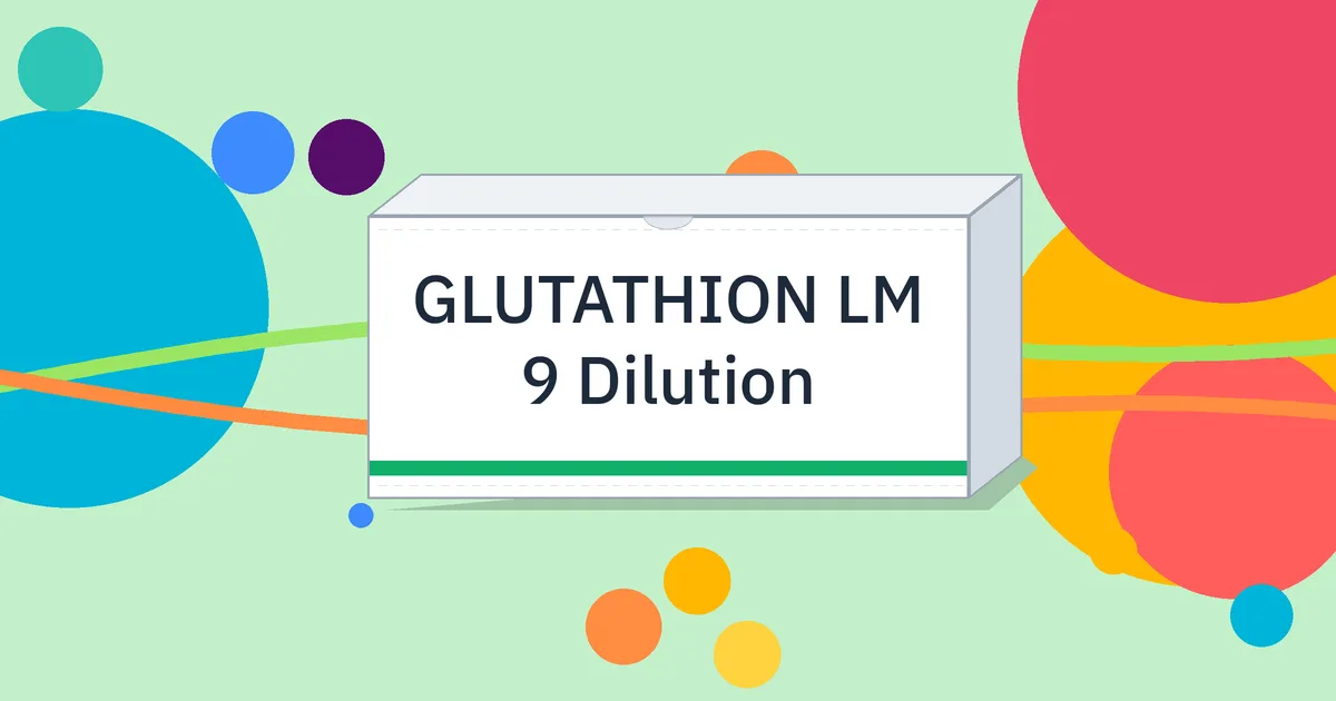 Symbolbild: Packung mit der Aufschrift GLUTATHION LM 9 Dilution (PZN 12879842) – Verfügbarkeit und Bezug in Apotheken in Frankfurt am Main