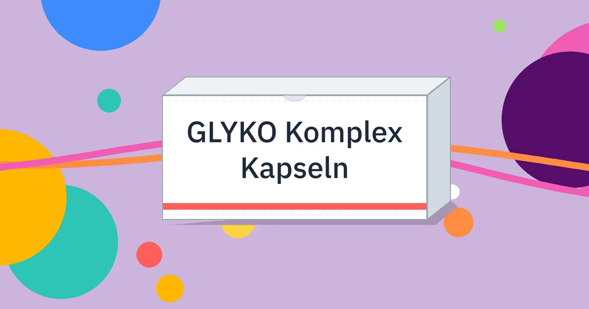 Symbolbild: Packung mit der Aufschrift GLYKO Komplex Kapseln (PZN 18672349) – Verfügbarkeit und Bezug in Apotheken in Frankfurt am Main
