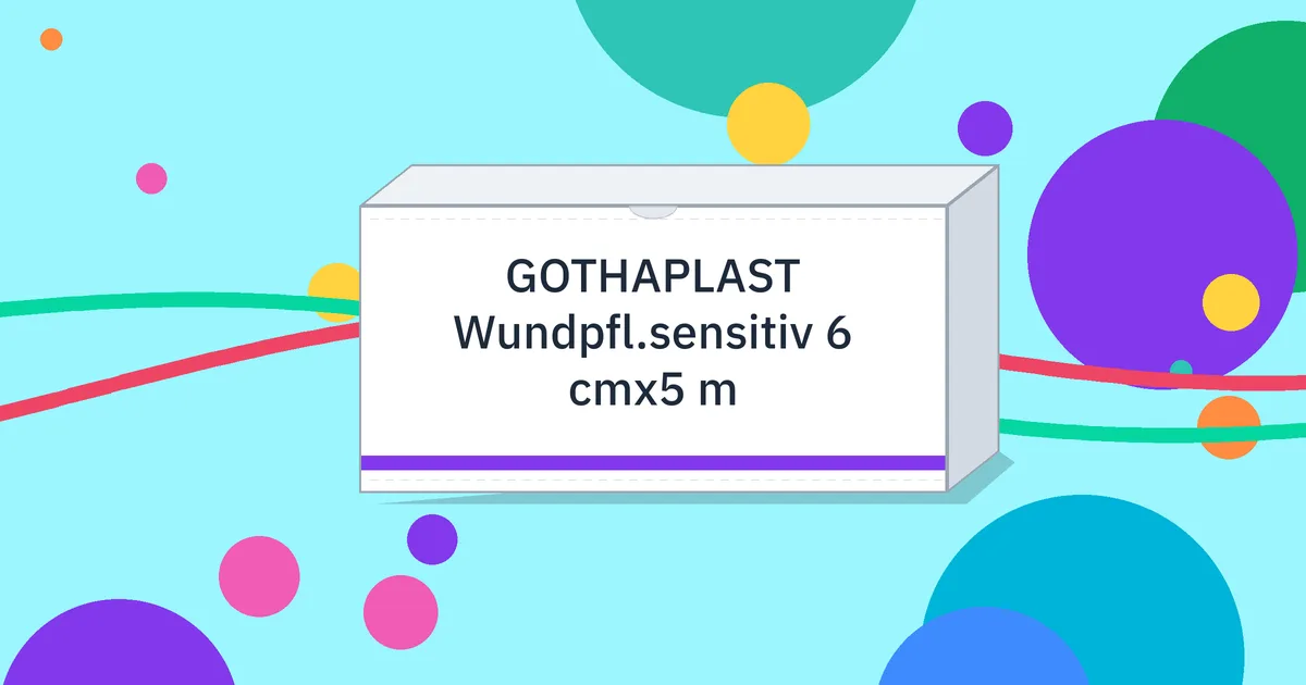 Symbolbild: Packung mit der Aufschrift GOTHAPLAST Wundpfl.sensitiv 6 cmx5 m (PZN 04951229) – Verfügbarkeit und Bezug in Apotheken in Frankfurt am Main