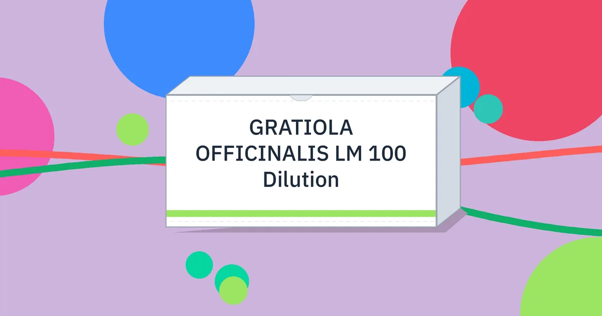 Symbolbild: Packung mit der Aufschrift GRATIOLA OFFICINALIS LM 100 Dilution (PZN 13546829) – Verfügbarkeit und Bezug in Apotheken in Frankfurt am Main