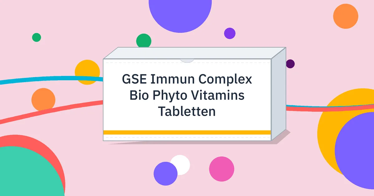 Symbolbild: Packung mit der Aufschrift GSE Immun Complex Bio Phyto Vitamins Tabletten (PZN 19409186) – Verfügbarkeit und Bezug in Apotheken in Frankfurt am Main