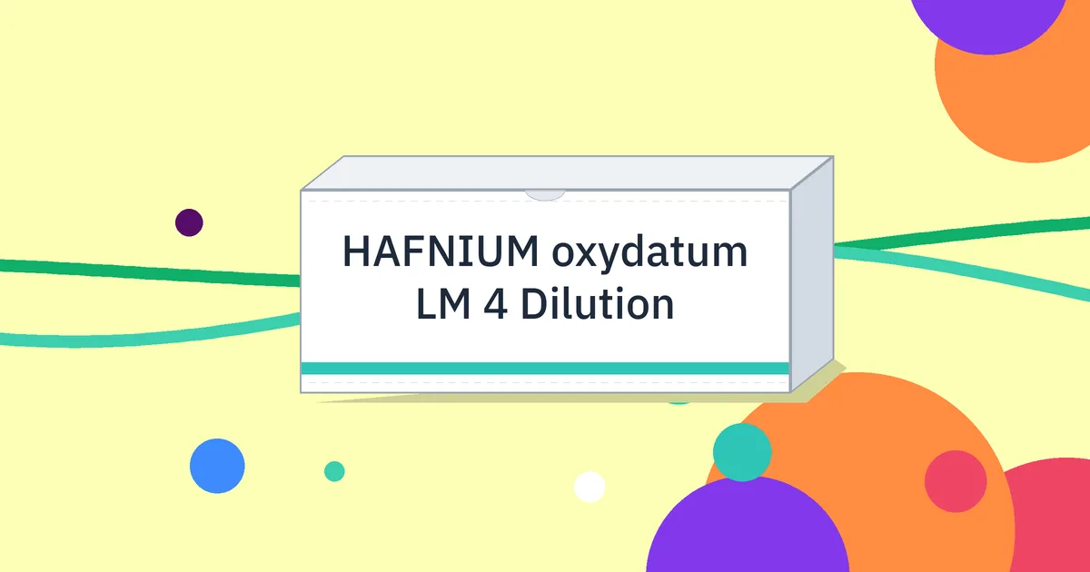Symbolbild: Packung mit der Aufschrift HAFNIUM oxydatum LM 4 Dilution (PZN 13549667) – Verfügbarkeit und Bezug in Apotheken in Frankfurt am Main