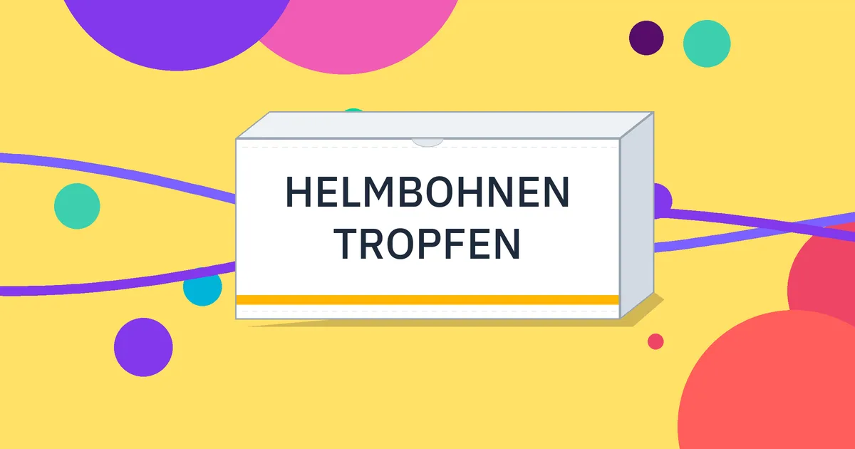 Symbolbild: Packung mit der Aufschrift HELMBOHNEN TROPFEN (PZN 15229949) – Verfügbarkeit und Bezug in Apotheken in Frankfurt am Main