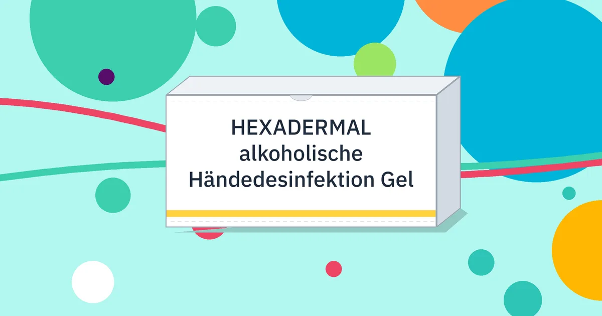 Symbolbild: Packung mit der Aufschrift HEXADERMAL alkoholische Händedesinfektion Gel (PZN 16601397) – Verfügbarkeit und Bezug in Apotheken in Frankfurt am Main