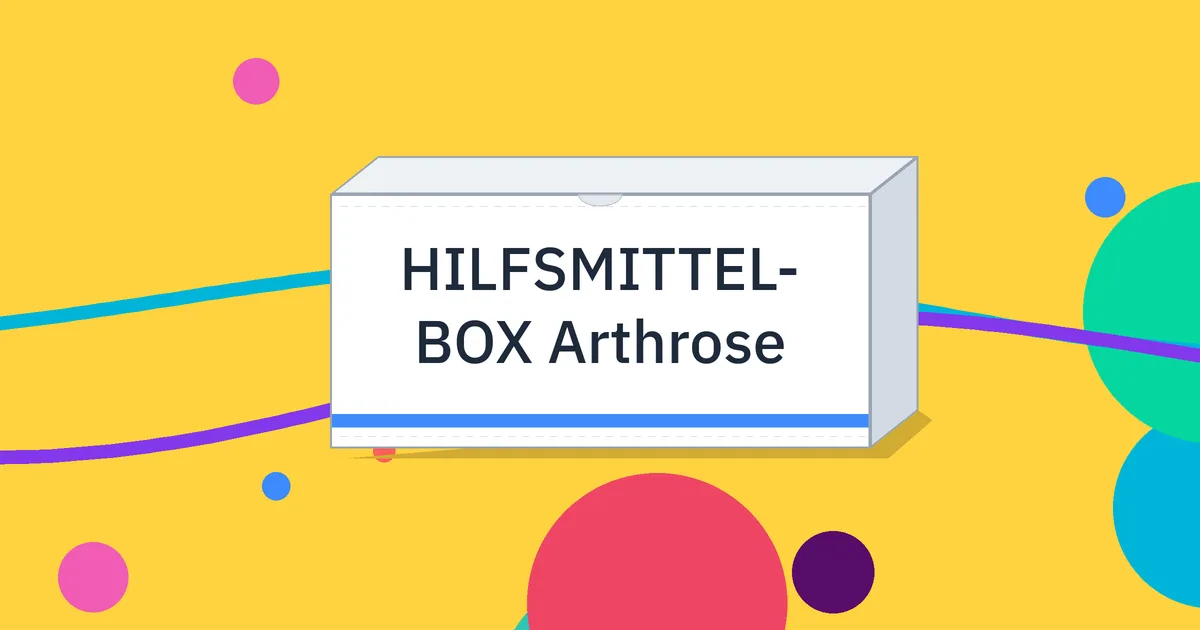 Symbolbild: Packung mit der Aufschrift HILFSMITTEL-BOX Arthrose (PZN 14398851) – Verfügbarkeit und Bezug in Apotheken in Frankfurt am Main