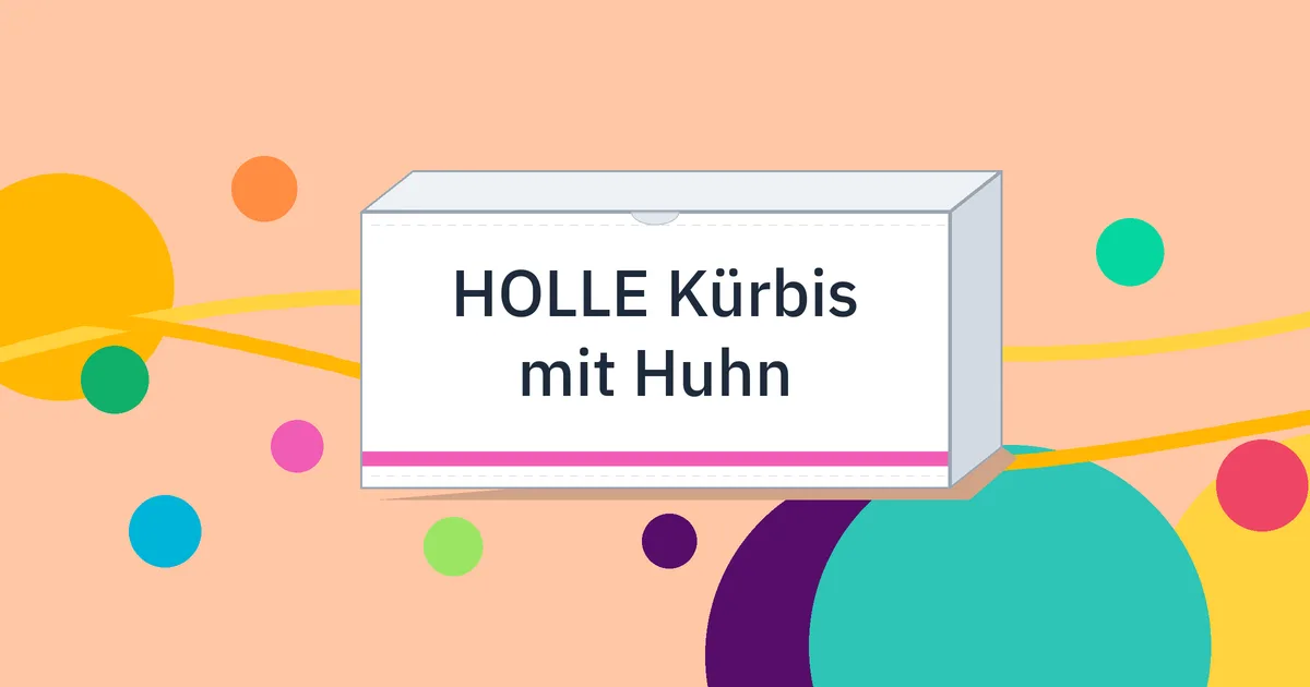 Symbolbild: Packung mit der Aufschrift HOLLE Kürbis mit Huhn (PZN 02567917) – Verfügbarkeit und Bezug in Apotheken in Frankfurt am Main