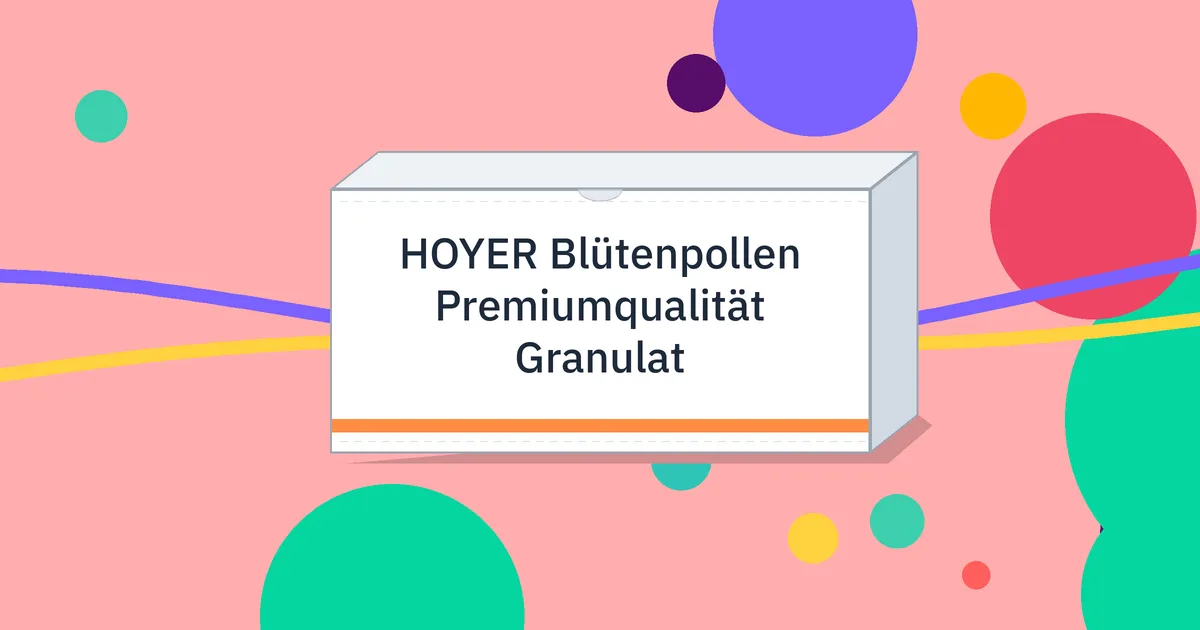 Symbolbild: Packung mit der Aufschrift HOYER Blütenpollen Premiumqualität Granulat (PZN 20113700) – Verfügbarkeit und Bezug in Apotheken in Frankfurt am Main