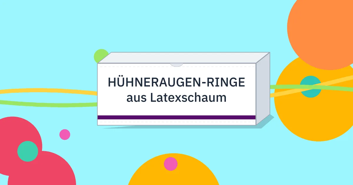 Symbolbild: Packung mit der Aufschrift HÜHNERAUGEN-RINGE aus Latexschaum (PZN 20162236) – Verfügbarkeit und Bezug in Apotheken in Frankfurt am Main