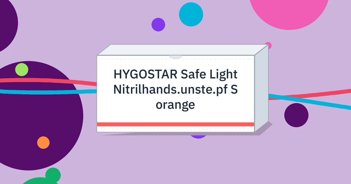 Symbolbild: Packung mit der Aufschrift HYGOSTAR Safe Light Nitrilhands.unste.pf S orange (PZN 20775140) – Verfügbarkeit und Bezug in Apotheken in Frankfurt am Main